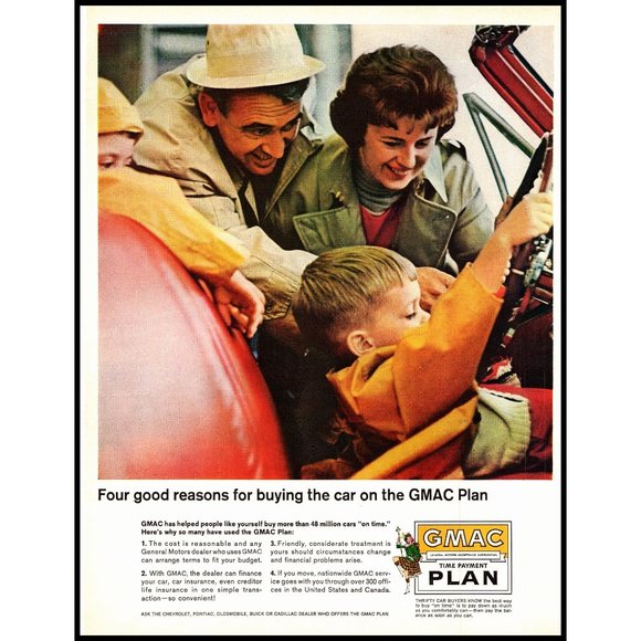 GMAC | Art | 964 Gmac Time Payment Plan Vintage Print Ad Convertible ...
